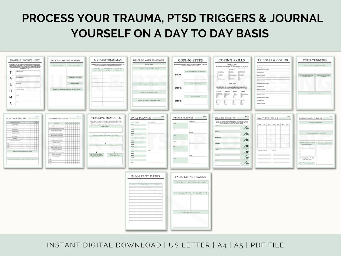 PTSD Workbook, Trauma Workbook, Trauma Therapy, Trauma Journal, PTSD ... PTSD Workbook, Trauma Workbook, Trauma Therapy, Trauma Journal, PTSD ...