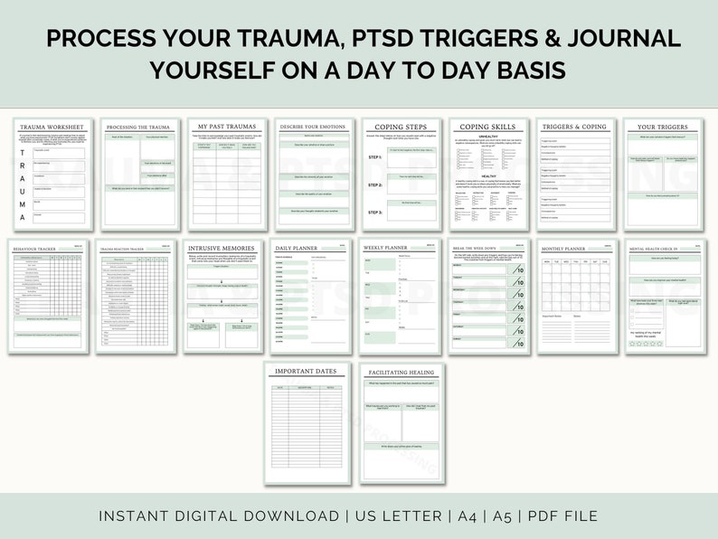 PTSD Workbook, Trauma Workbook, Trauma Therapy, Trauma Journal, PTSD ...