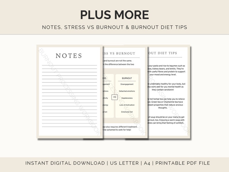 Burnout Journal Printable Burnout Workbook Stress - Etsy
