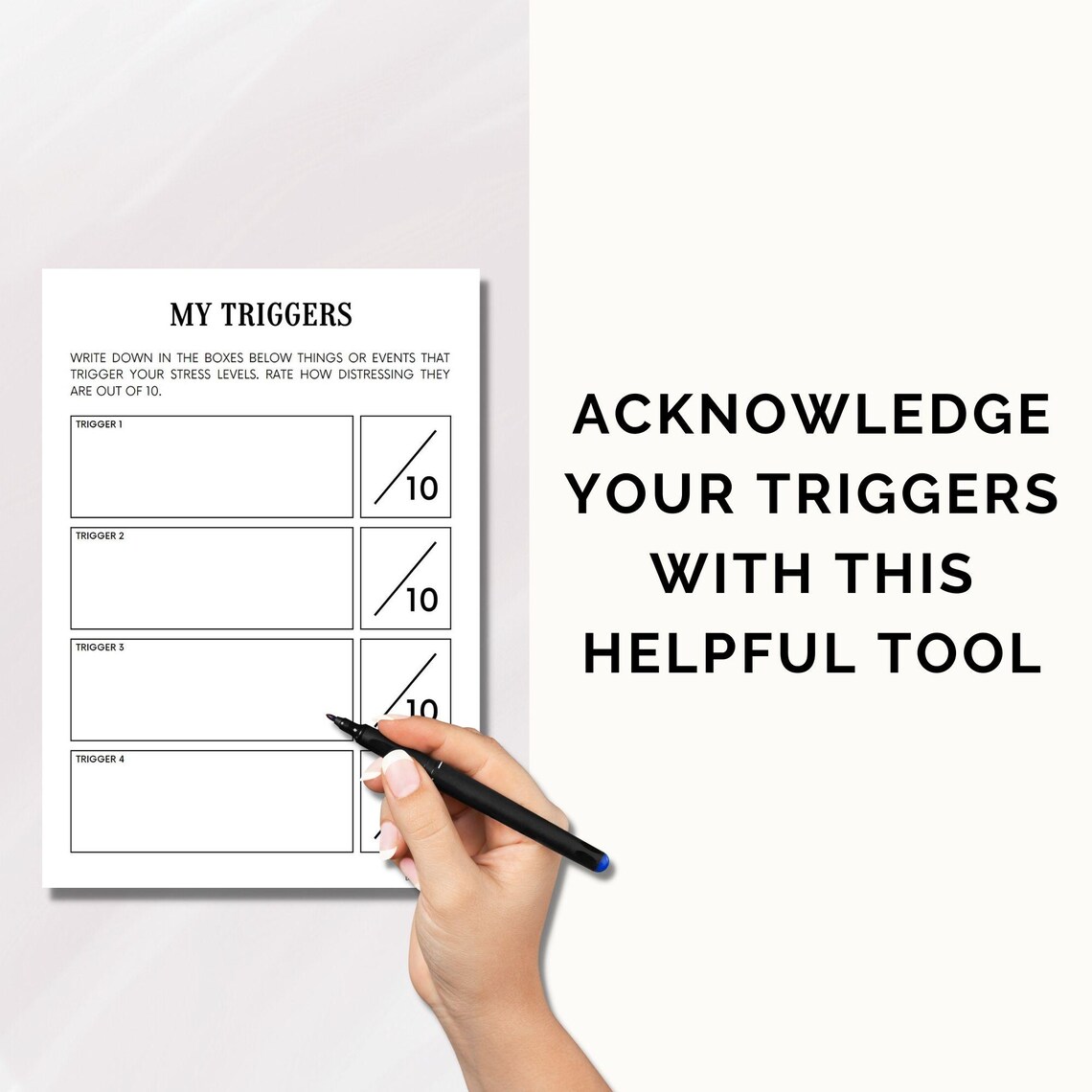 Triggers and Coping Worksheet Printable, Trigger Processing Worksheets ...