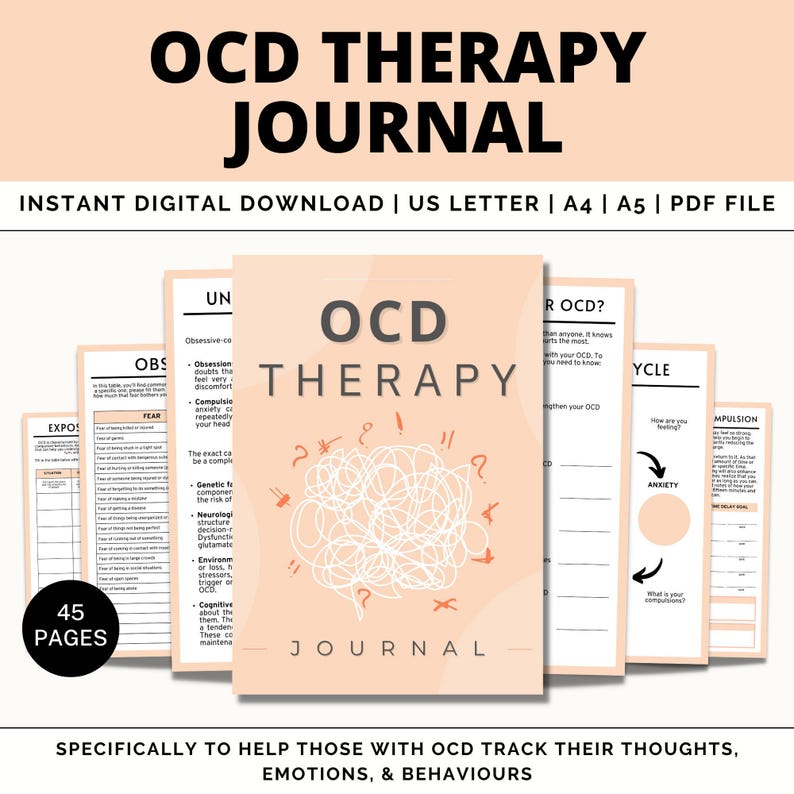 OCD Workbook, OCD Therapy Planner Printable, Obsessive Compulsive ...