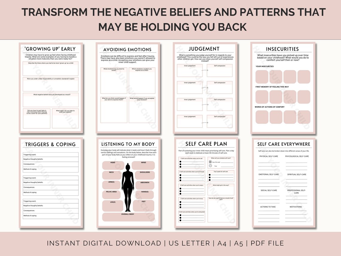 Inner Child Workbook Printable, Inner Child Healing, Therapy Resources ...