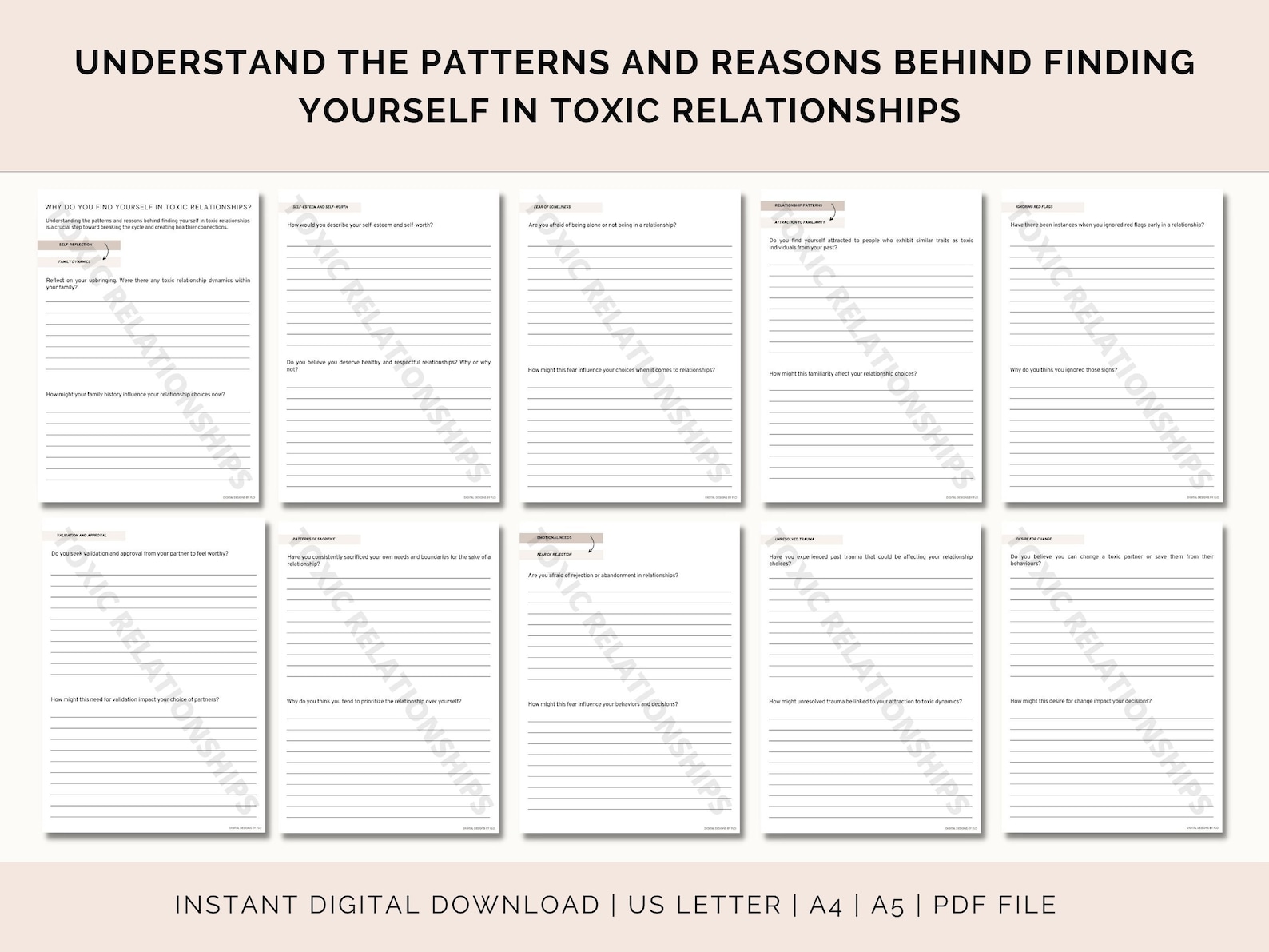 Toxic Relationship Workbook, Breakdown Worksheets, Relationship Therapy ...