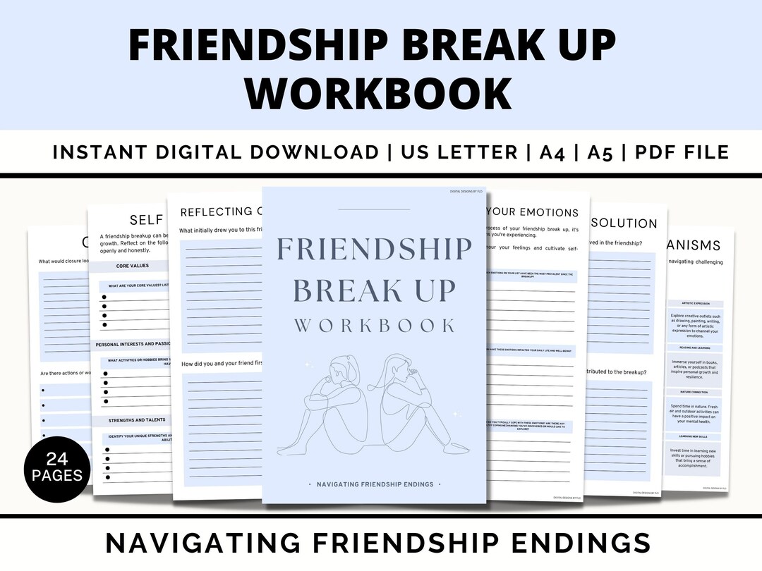 Printable Friendship Breakup Journal, Breakdown Worksheets, Breakup ...