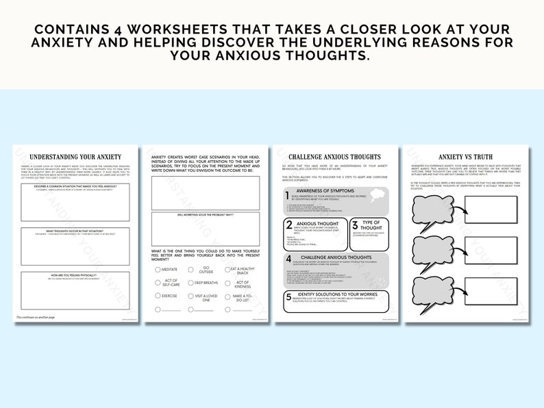 Anxiety Worksheets, Anxiety Relief, Anxiety Journal, Therapy Journal ...