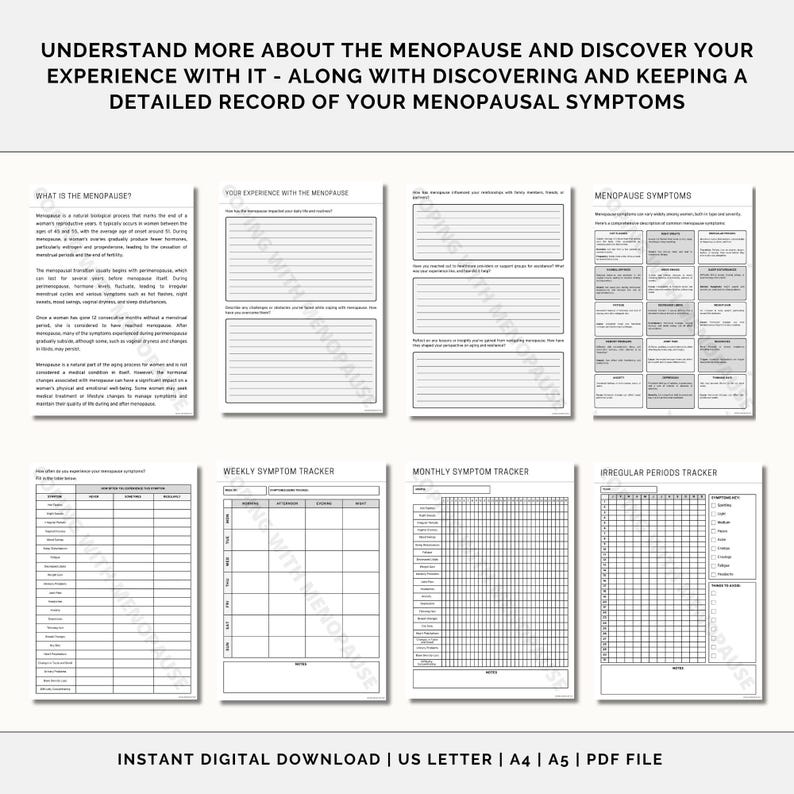 Menopause Journal Printable, Self Care Planner, Perimenopause ...
