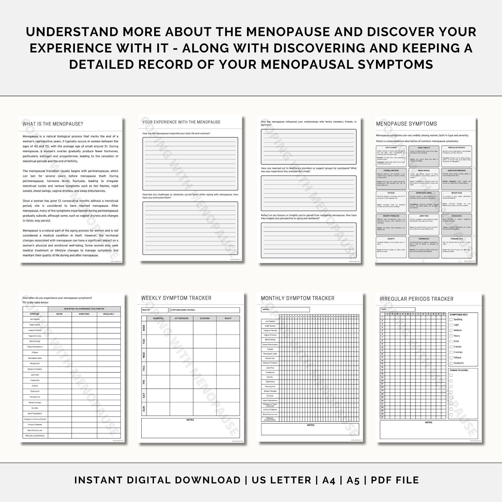 Menopause Journal Printable, Self Care Planner, Perimenopause ...