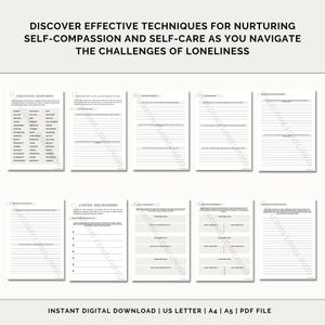 Overcome Loneliness Workbook Printable, Dealing With Loneliness, People ...