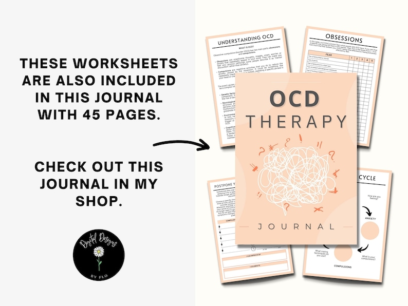 ERP Worksheets, OCD Worksheets, OCD Workbook, Exposure Therapy ...
