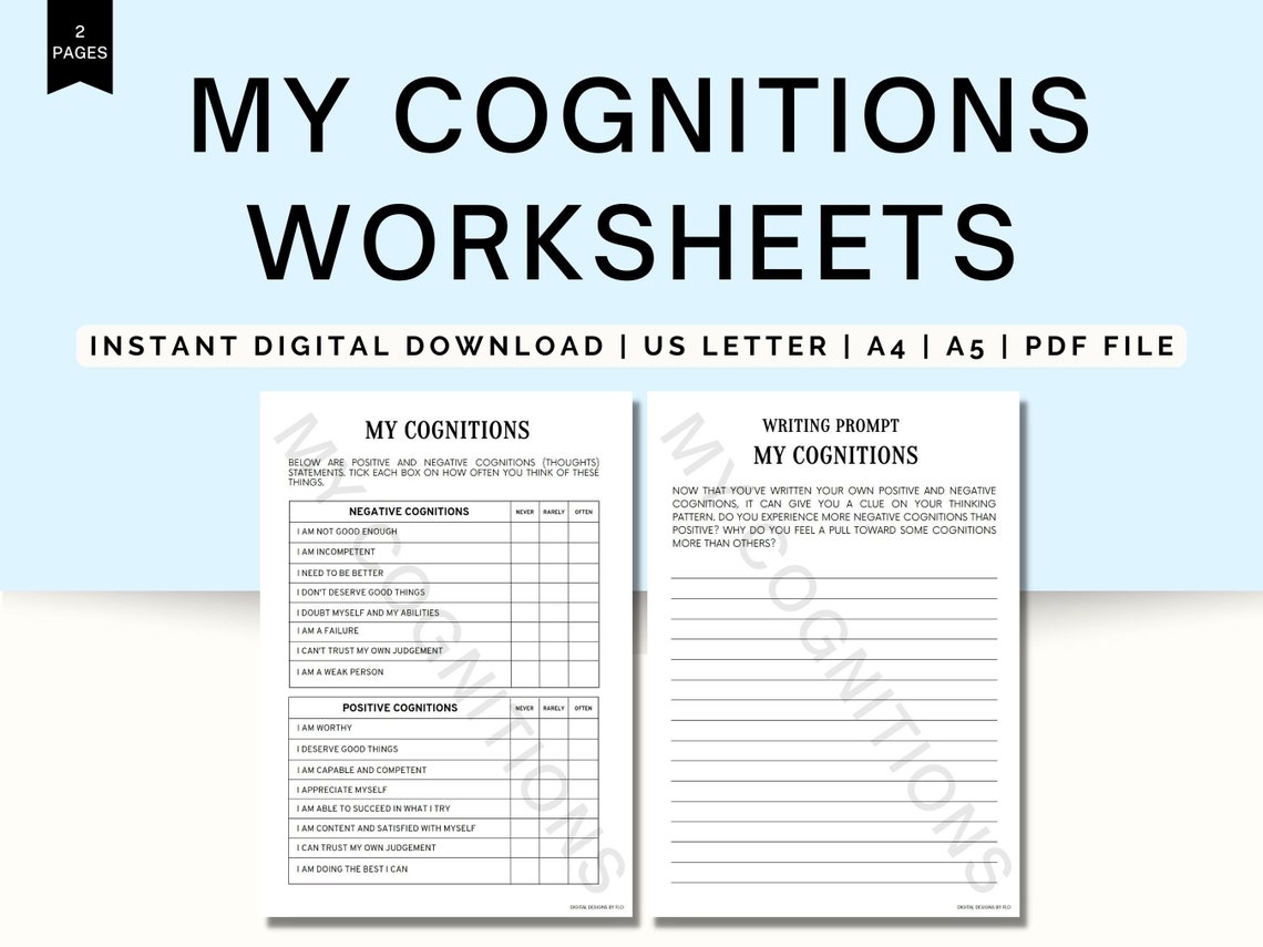 Cognitive Behavioural Therapy Worksheets, Thought Challenging ...