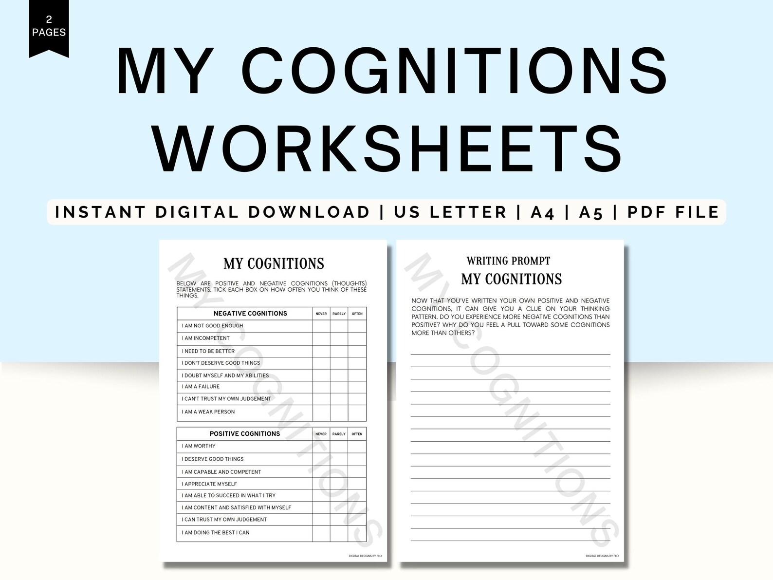 Cognitive Behavioural Therapy Worksheets, Thought Challenging ...