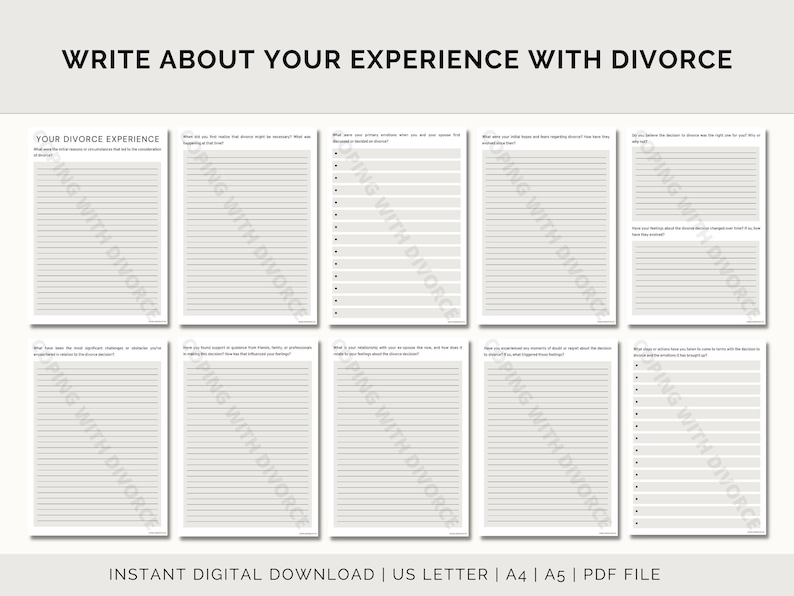 Divorce Therapy Workbook, Coping With Divorce for Adults, Breakup ...