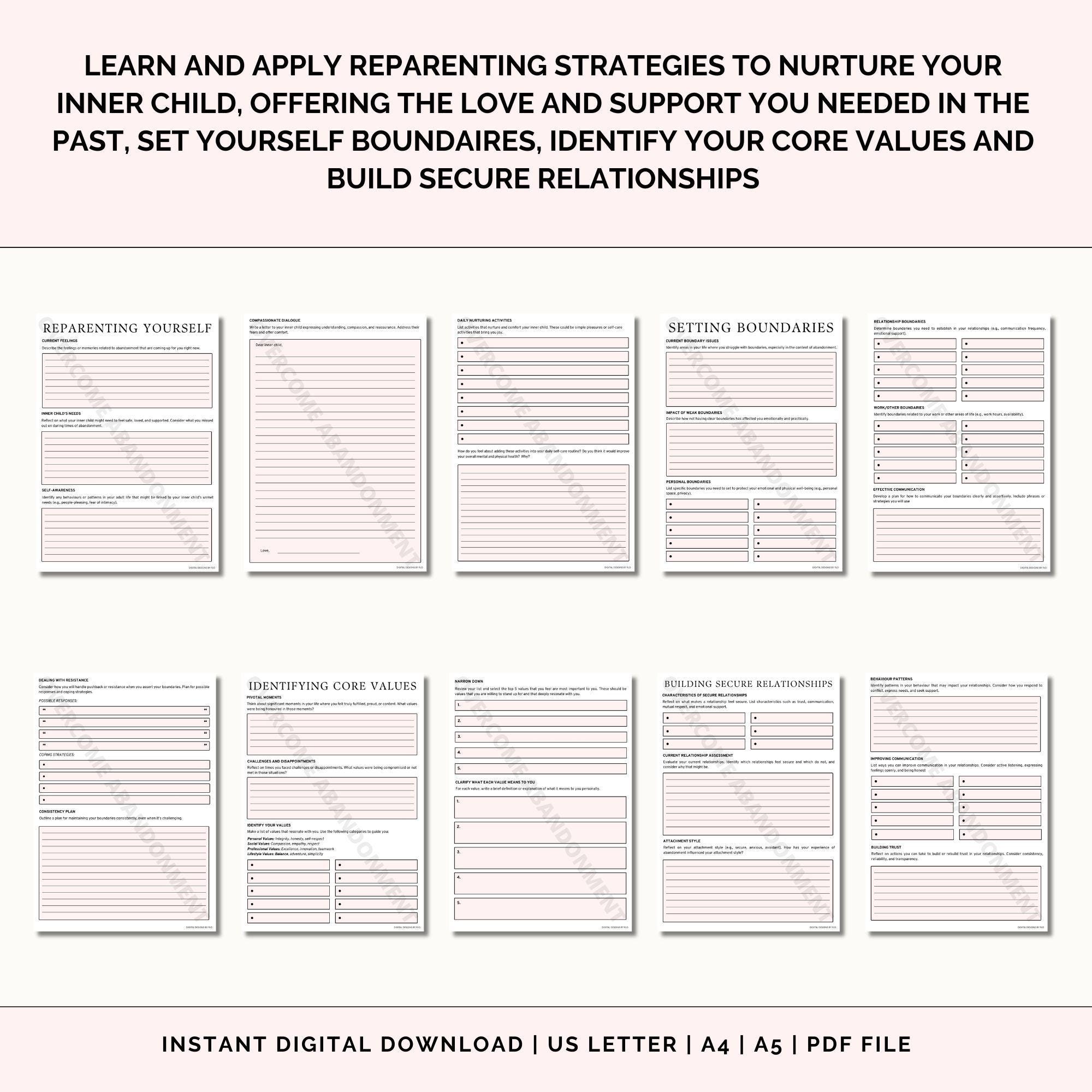 Abandonment Workbook, Attachment Styles, Inner Child Healing, Childhood ...