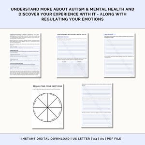 Workbook for Autism and Mental Health, Sensory Journal, Neurodivergent ...