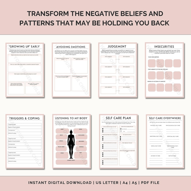 Inner Child Workbook Printable, Inner Child Healing, Therapy Resources ...