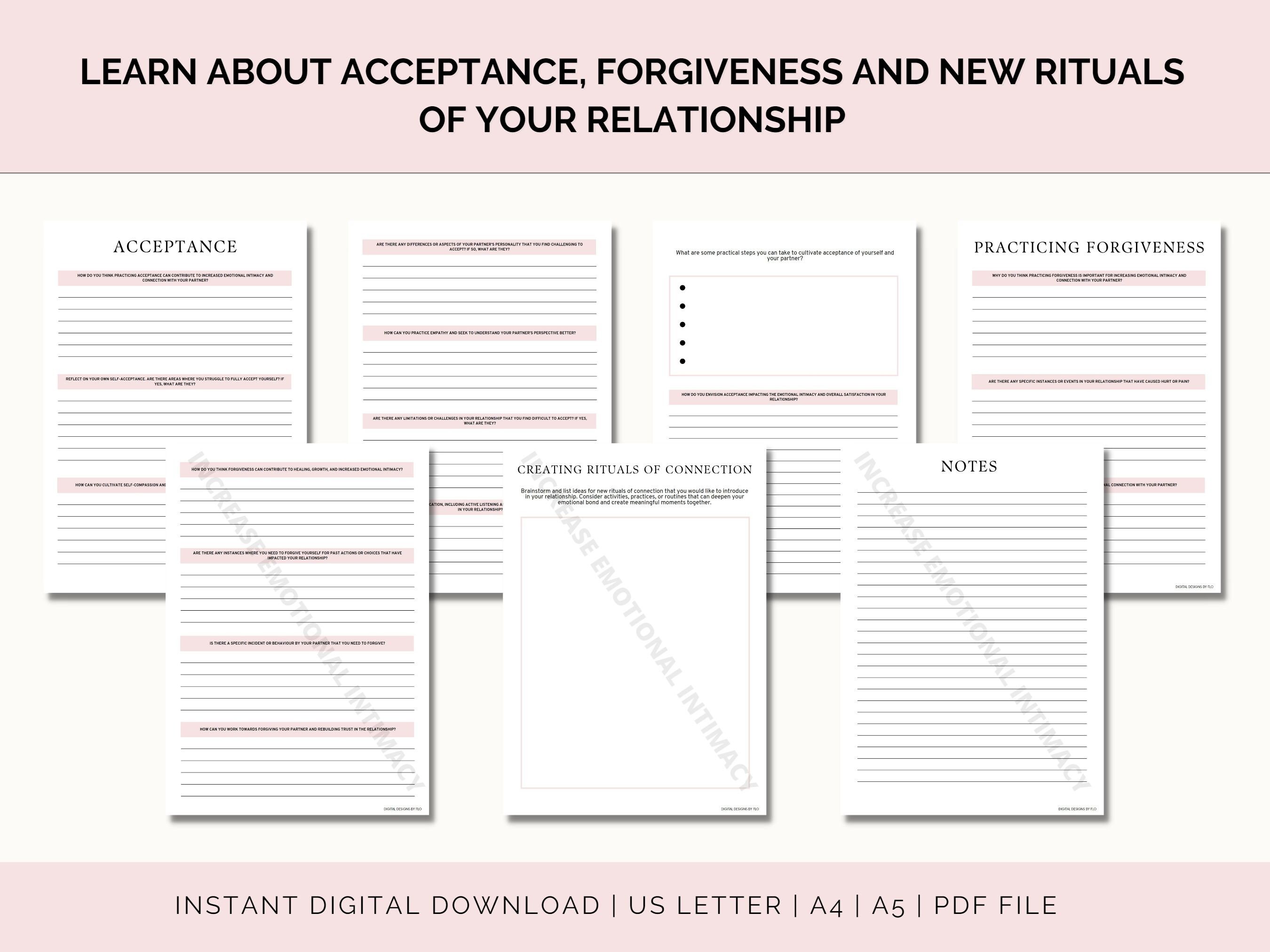 Emotional Intimacy Workbook, Relationship Intimacy Therapy, Couples ...