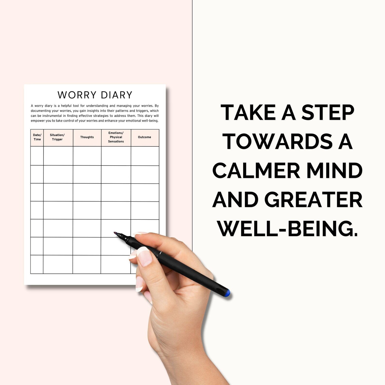 Managing Your Worries Worksheets, Anxiety Therapy Workbook, CBT ...
