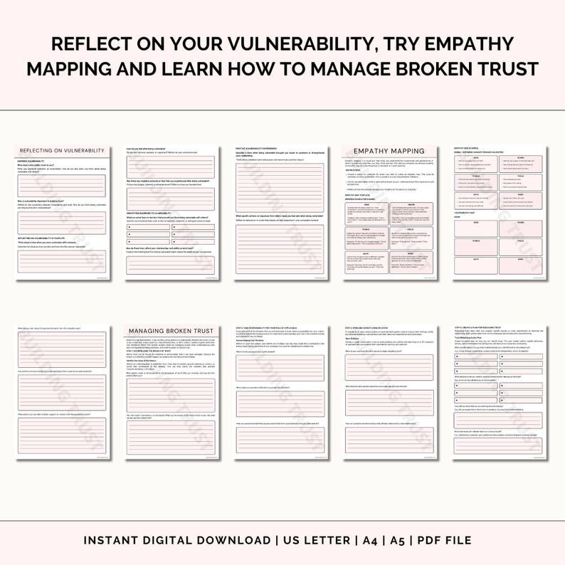 Building Trust Workbook, Relationship & Personal Growth Journal, Self ...