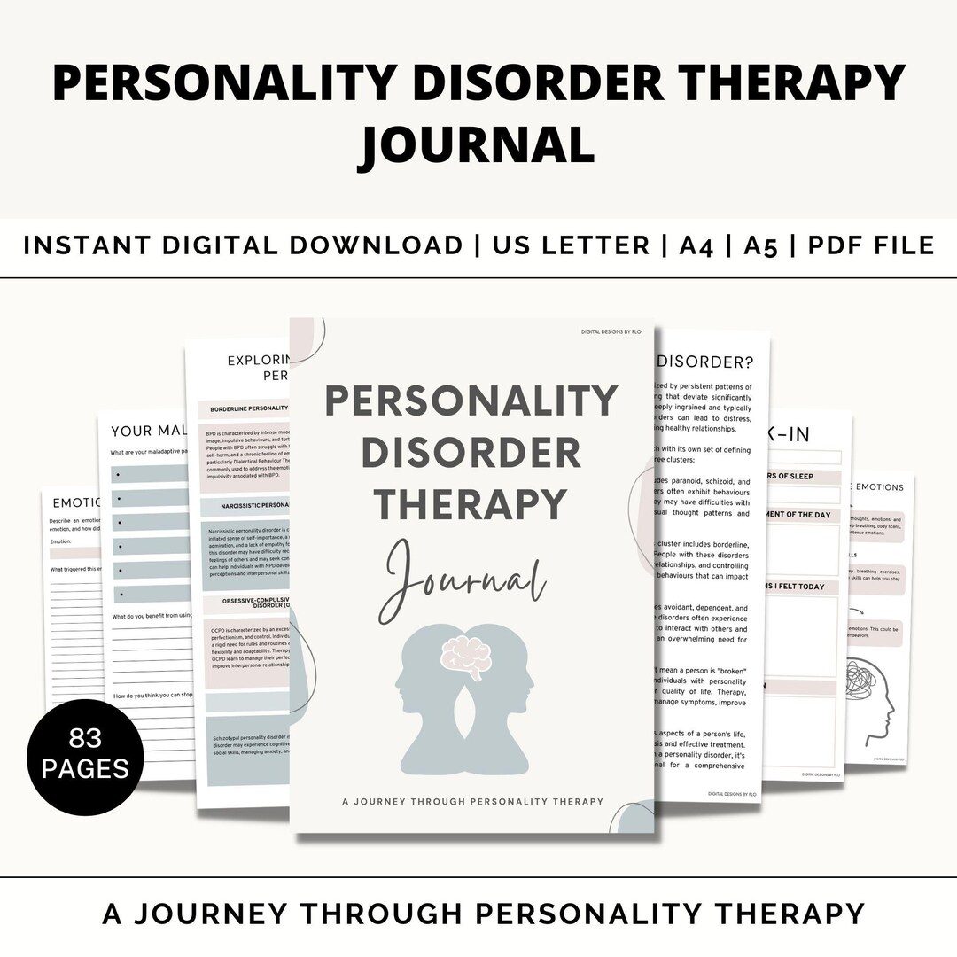 Personality Disorder Therapy Journal, BPD Workbook, Borderline ...
