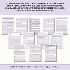 Compassion Fatigue Workbook, Burnout Recovery, Self Compassion Toolkit ...