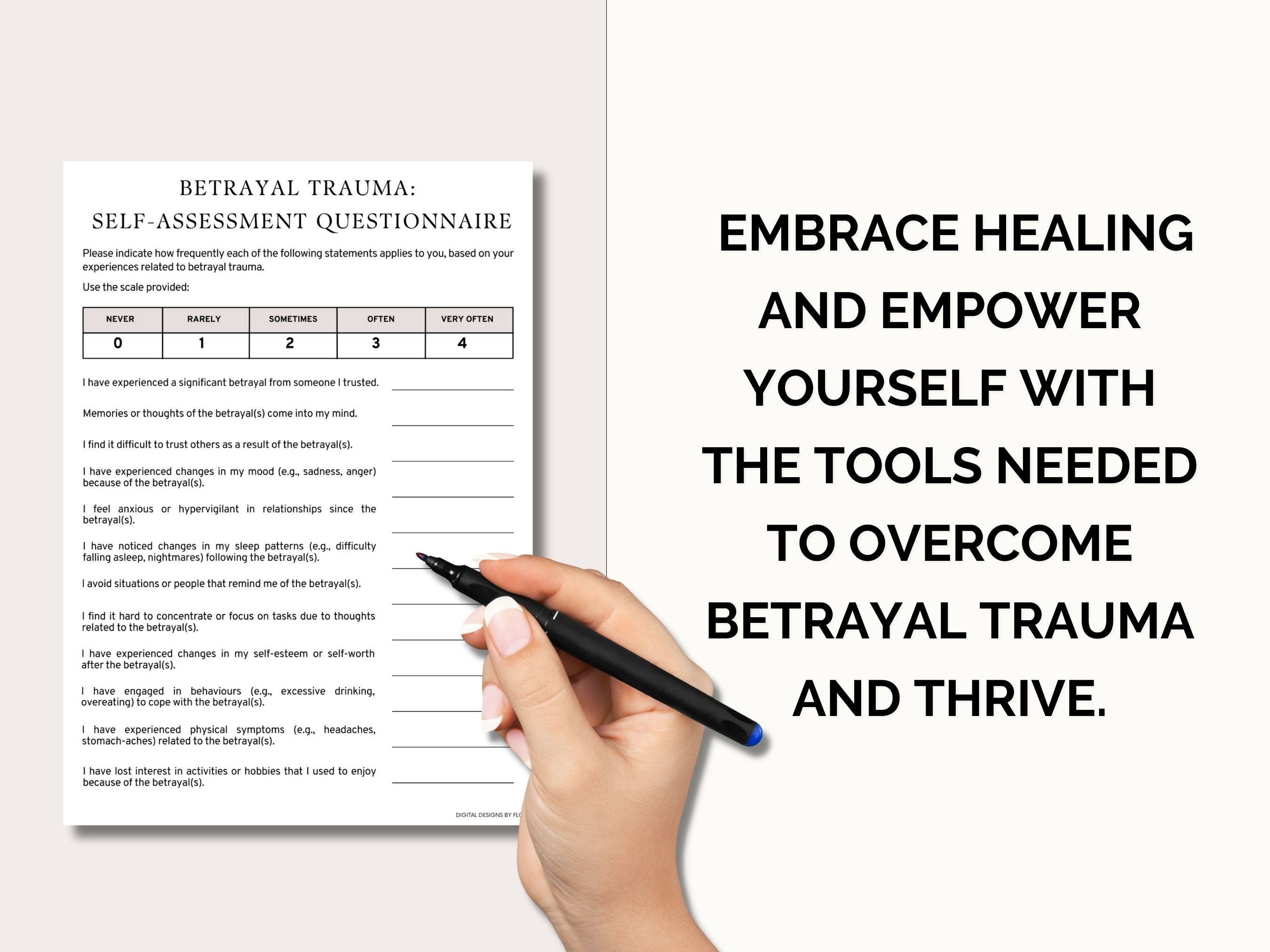Betrayal Trauma Workbook Printable, Trauma Healing Journal, Therapy ...
