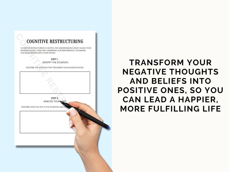 Cognitive Restructuring Worksheets, CBT Worksheets, Cognitive ...