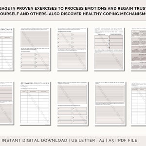 Betrayal Trauma Workbook Printable, Trauma Healing Journal, Therapy ...