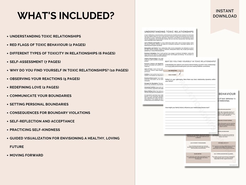Toxic Relationship Workbook, Breakdown Worksheets, Relationship Therapy ...