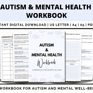 Workbook for Autism and Mental Health, Sensory Journal, Neurodivergent ...