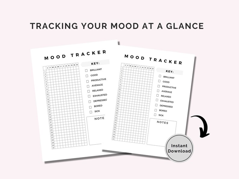 Mood Tracker, Mood Journal, Mood Tracker Digital, Mood Planner, Mood ...