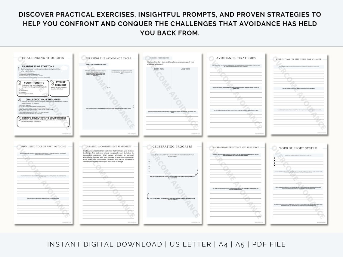 Overcome Avoidance Workbook, Self-esteem, Setting Boundaries, Therapy ...
