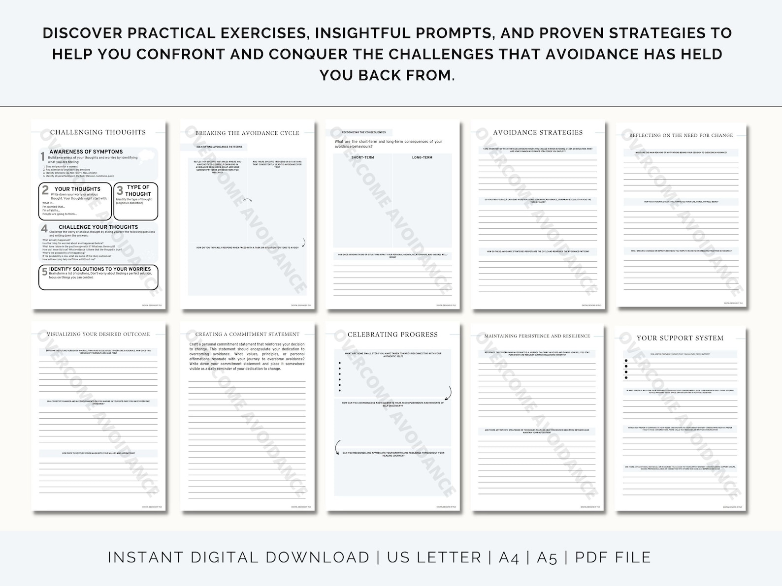 Overcome Avoidance Workbook, Self-esteem, Setting Boundaries, Therapy ...