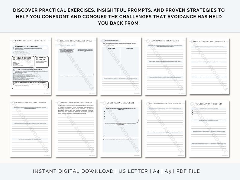 Overcome Avoidance Workbook, Self-esteem, Setting Boundaries, Therapy ...