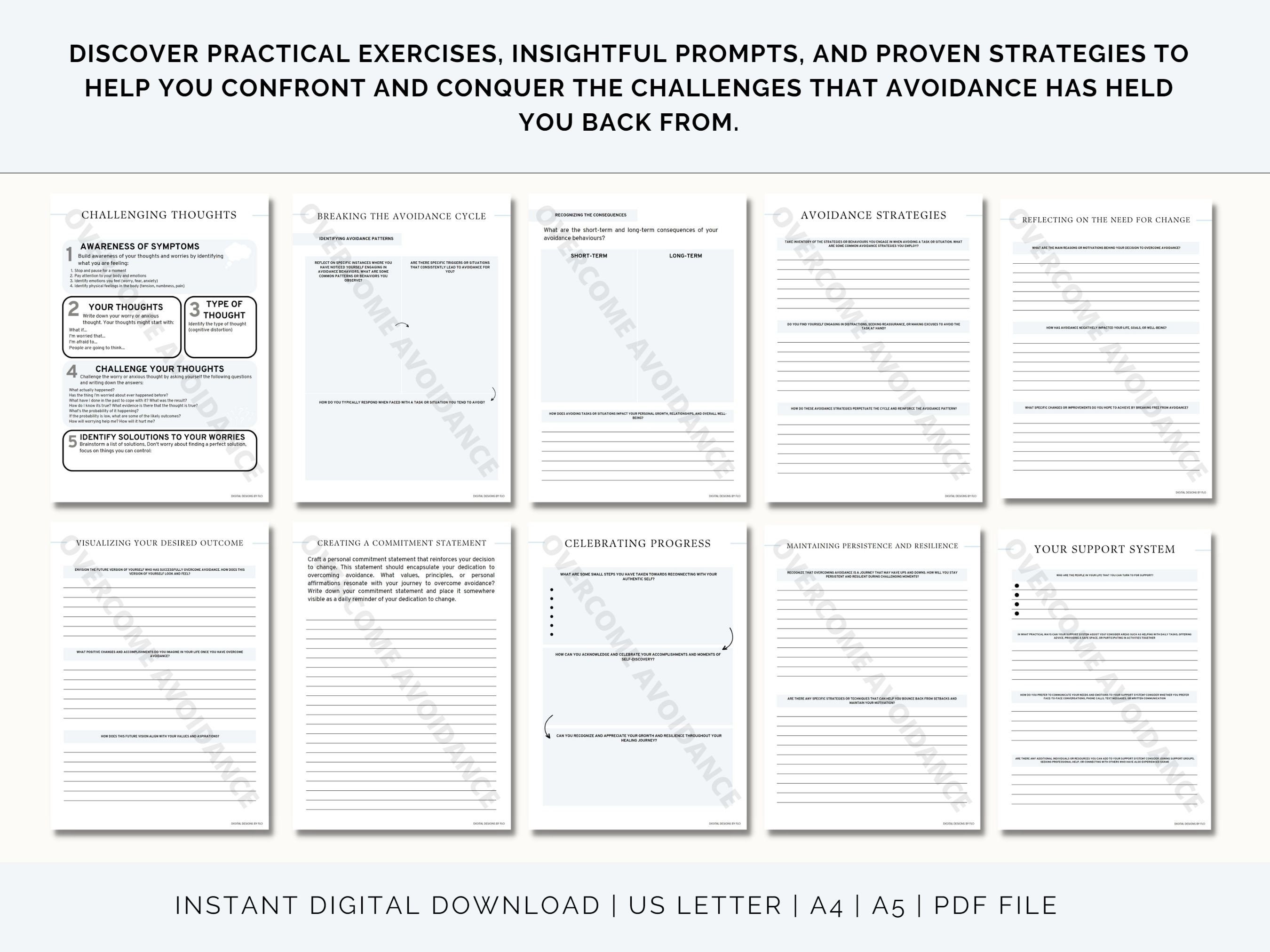 Overcome Avoidance Workbook, Self-esteem, Setting Boundaries, Therapy ...
