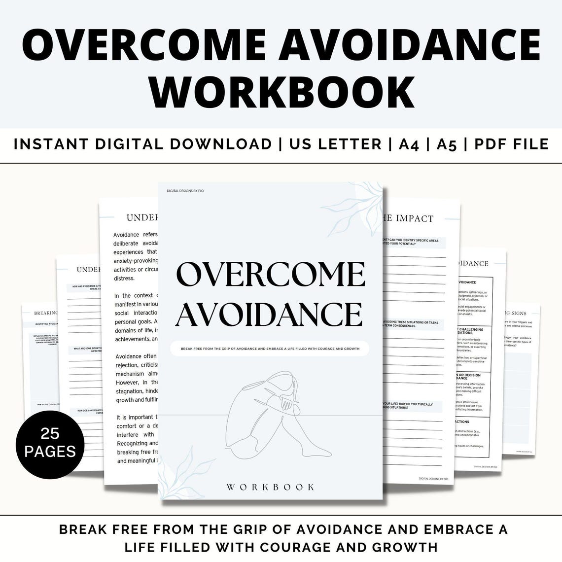 Overcome Avoidance Workbook, Self-esteem, Setting Boundaries, Therapy ...