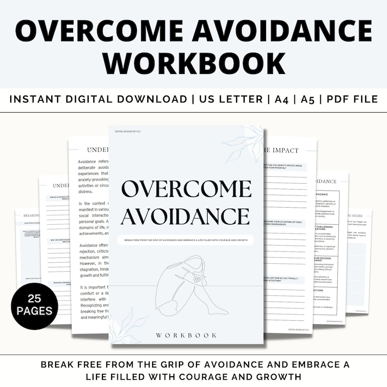 Overcome Avoidance Workbook, Self-esteem, Setting Boundaries, Therapy ...