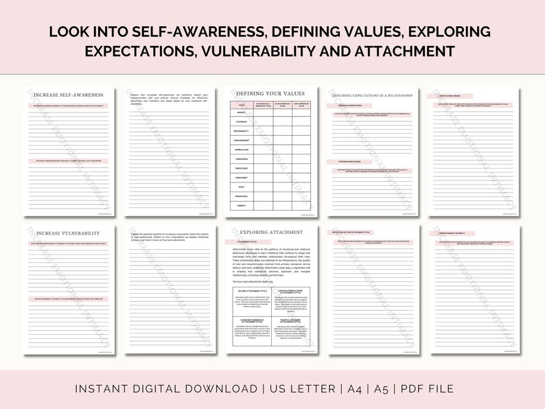 Emotional Intimacy Workbook, Relationship Intimacy Therapy, Couples ...