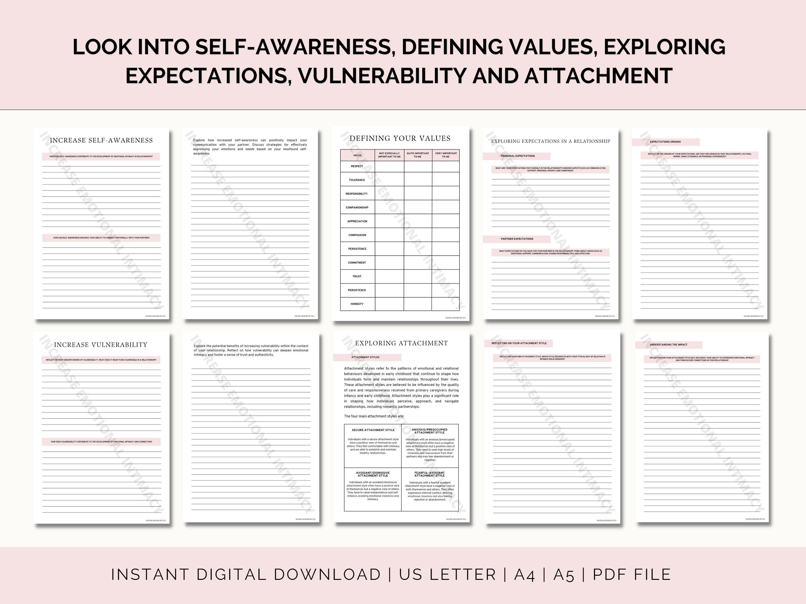 Emotional Intimacy Workbook, Relationship Intimacy Therapy, Couples ...