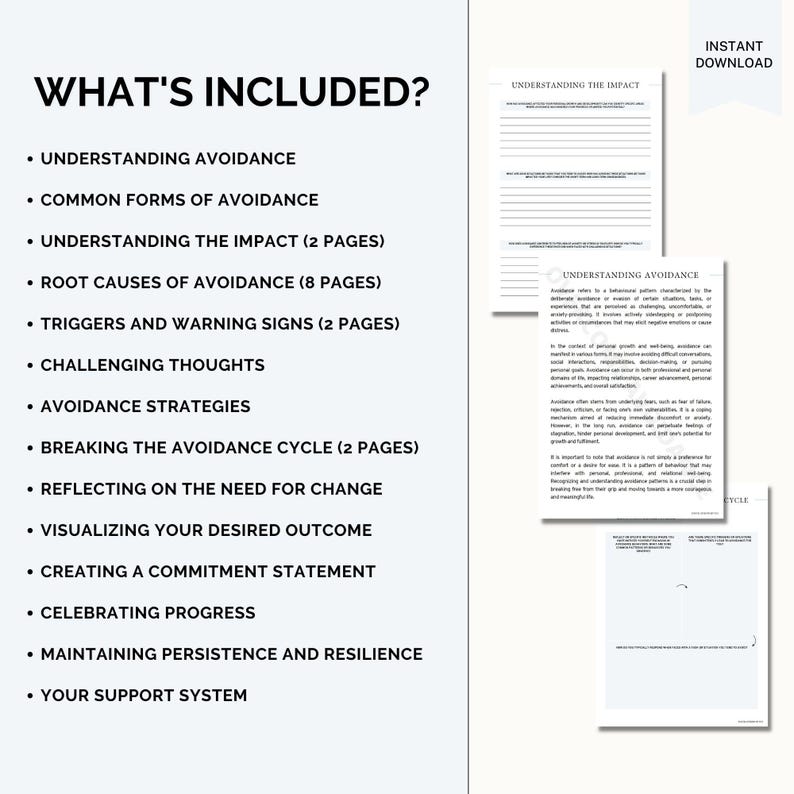 Overcome Avoidance Workbook, Self-esteem, Setting Boundaries, Therapy ...