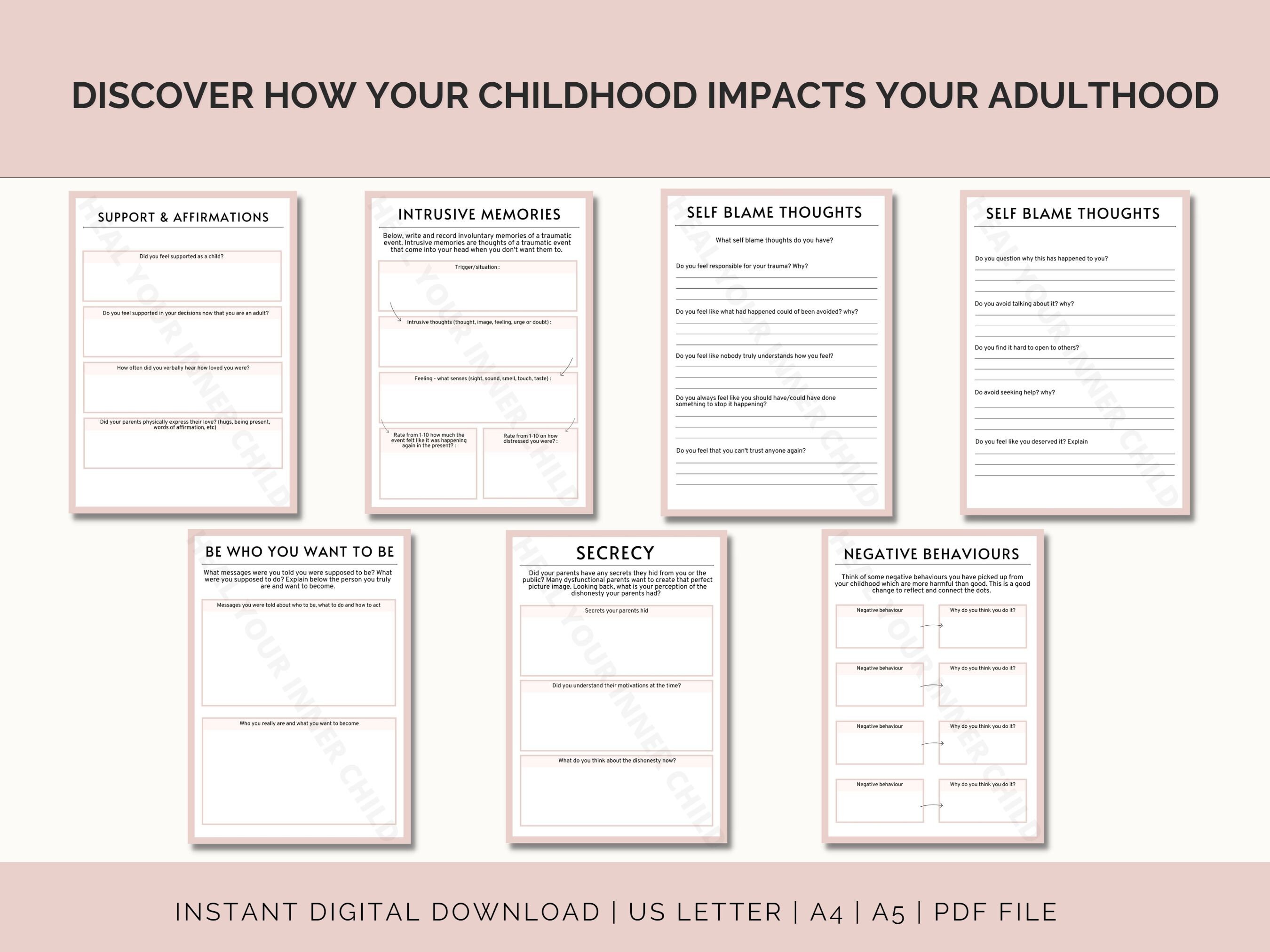 Inner Child Workbook Printable, Inner Child Healing, Therapy Resources ...