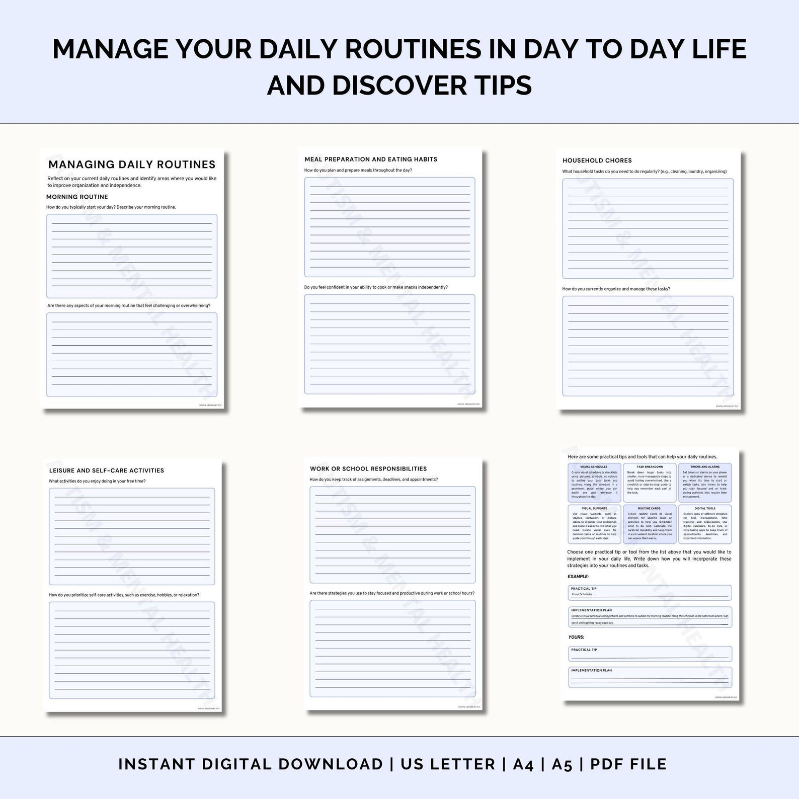 Workbook for Autism and Mental Health, Sensory Journal, Neurodivergent ...