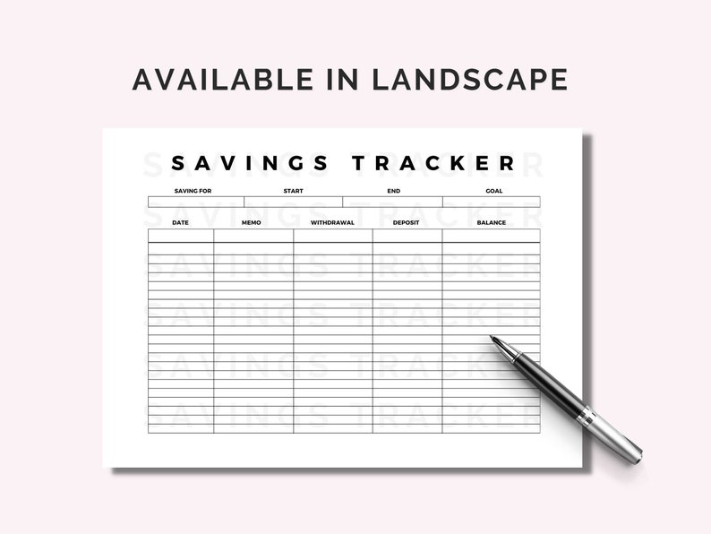 Savings Tracker Printable, Saving Funds, Finance Planner, Budget ...