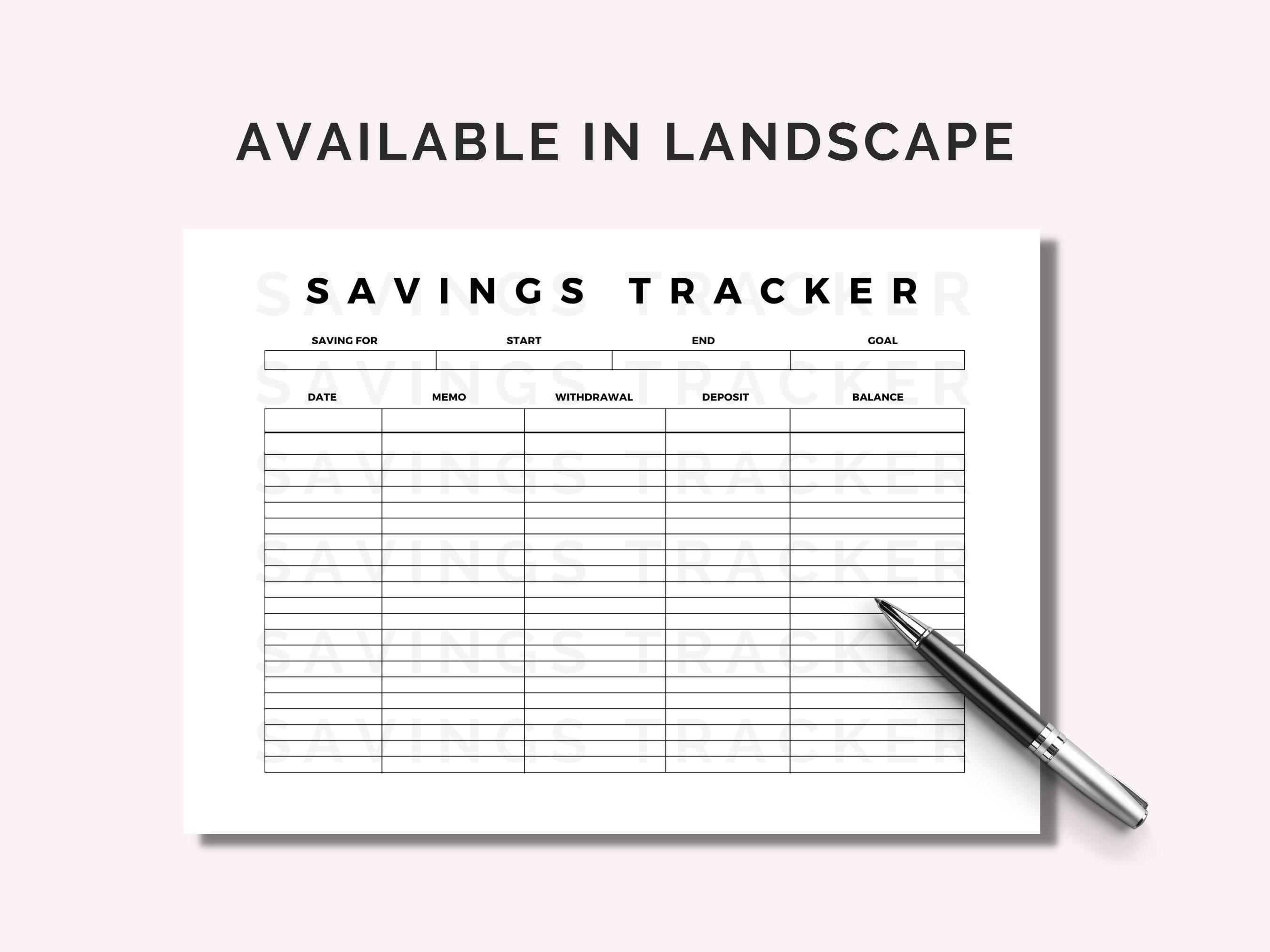 Savings Tracker Printable, Saving Funds, Finance Planner, Budget ...
