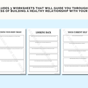 Body Image Worksheets, Body Positivity Workbook, Therapy Worksheet ...