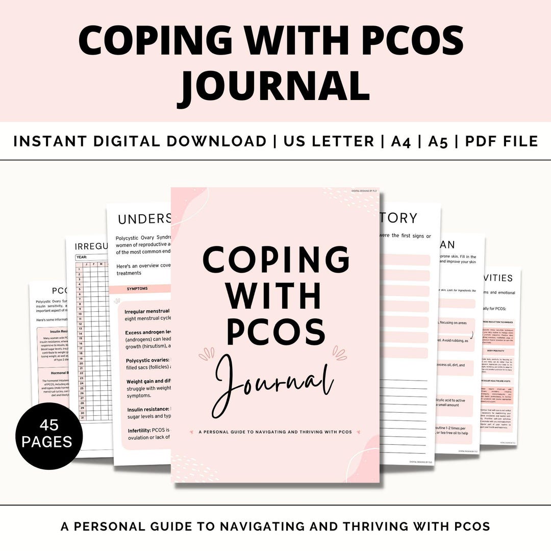 Printable PCOS Journal, PCOS Symptoms Tracker, Self Care Planner ...