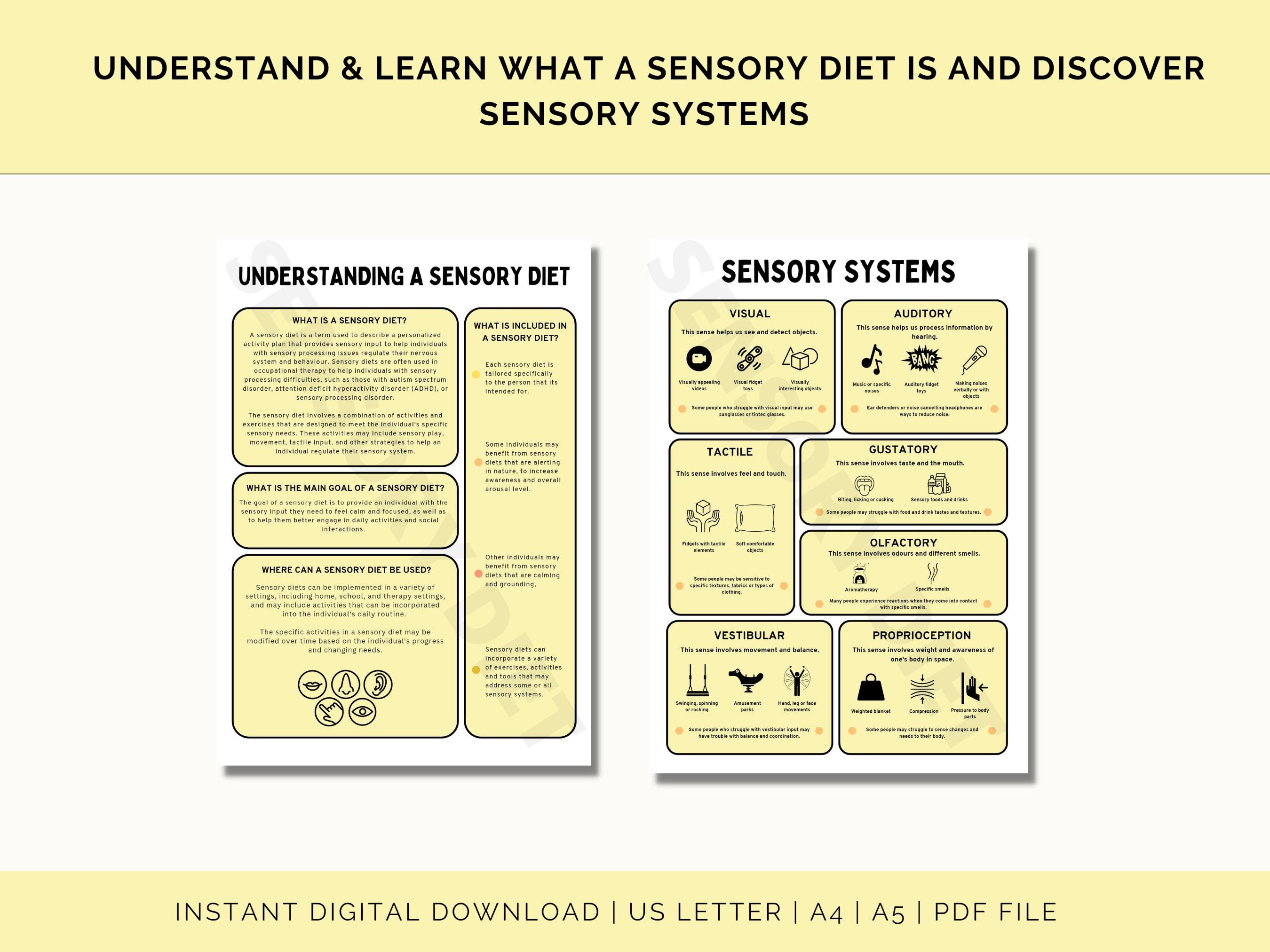 Sensory Diet Planner for Autism, ADHD, Sensory Processing Disorder ...