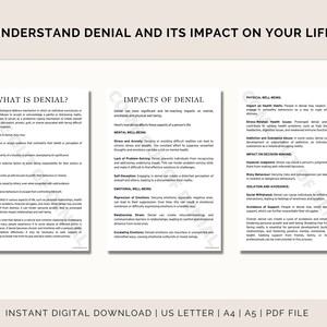 Managing Denial Workbook, Boundaries Workbook, Self Help, CBT Coping ...