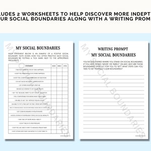 Printable Social Boundaries Worksheet, Setting Boundaries, Social ...