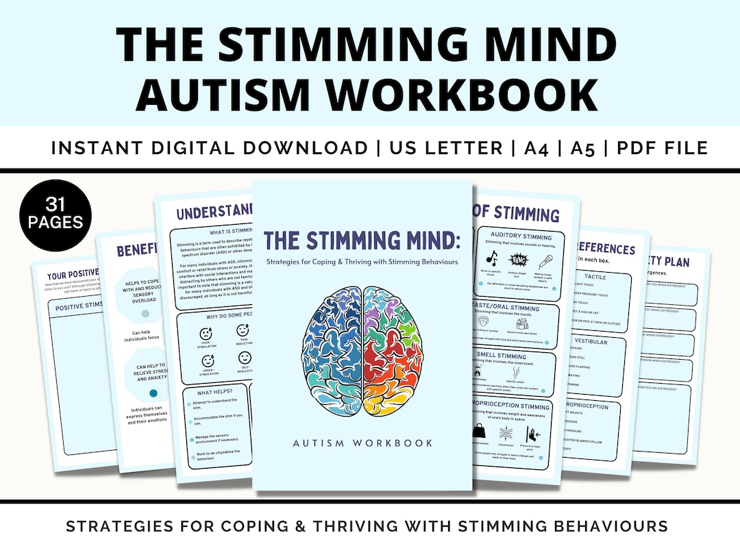 Workbook for Autism, Stimming Worksheets, Autism Journal, Sensory ...