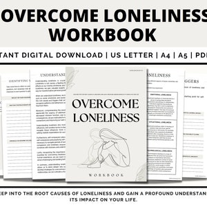 Overcome Loneliness Workbook Printable, Dealing With Loneliness, People ...